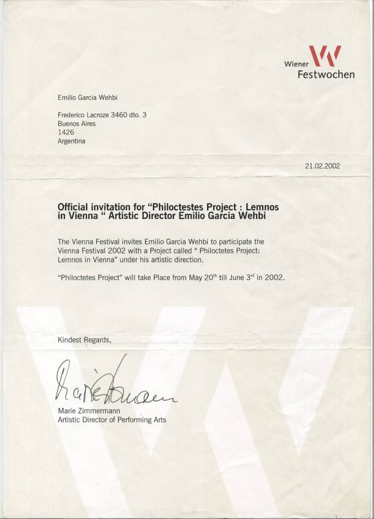 Invitación oficial “Philoctetes Project: Lemnos in Vienna” / VIENA ...